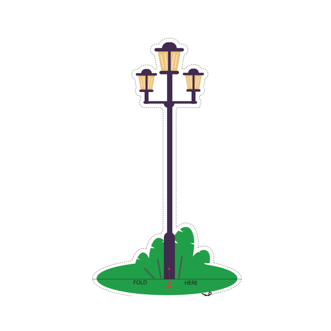 Free Freebies Kids Craft | Village Lamp Post Printable Kit – Confetti Blue